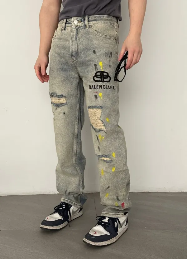 Balenciaga Painted Broken Jeans - PHAMADRIPSHOP